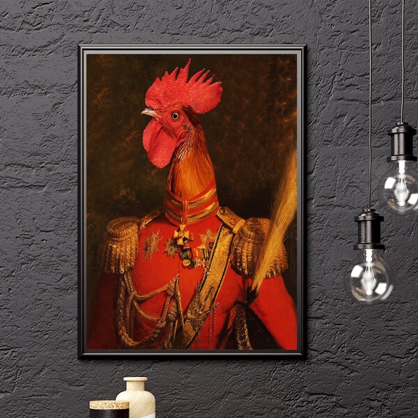 Rooster Portrait - Etsy