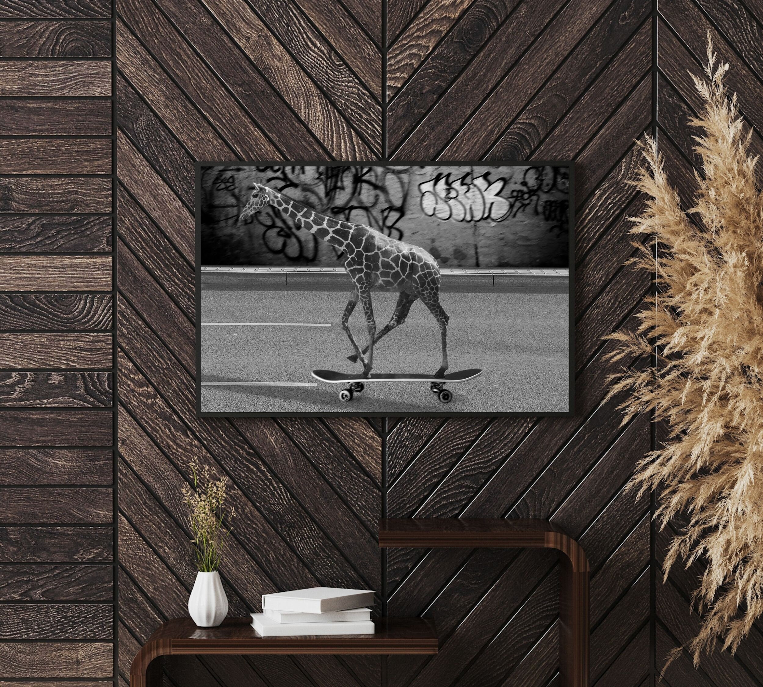 Giraffe on Skateboard Instant Download, Giraffe Skating, Giraffe Skate ...