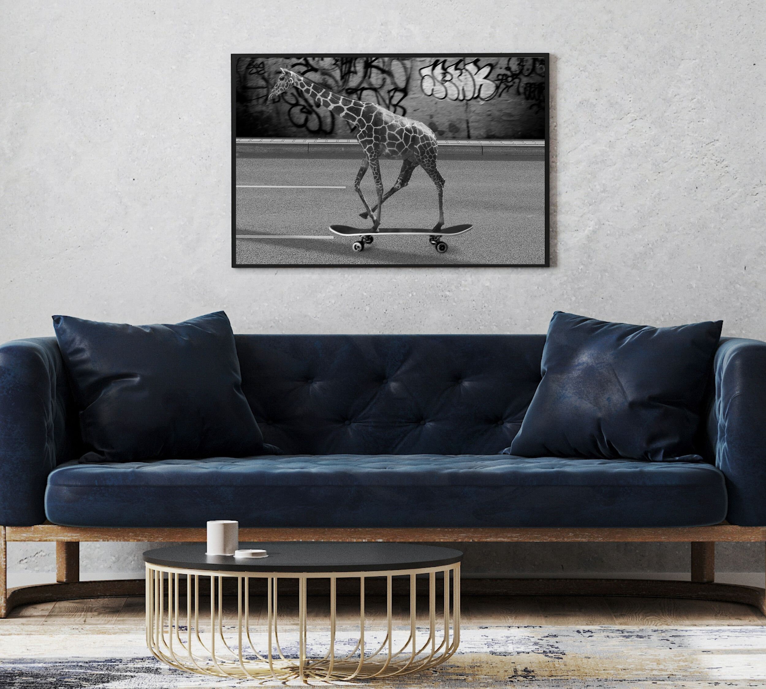 Giraffe on Skateboard Instant Download, Giraffe Skating, Giraffe Skate ...