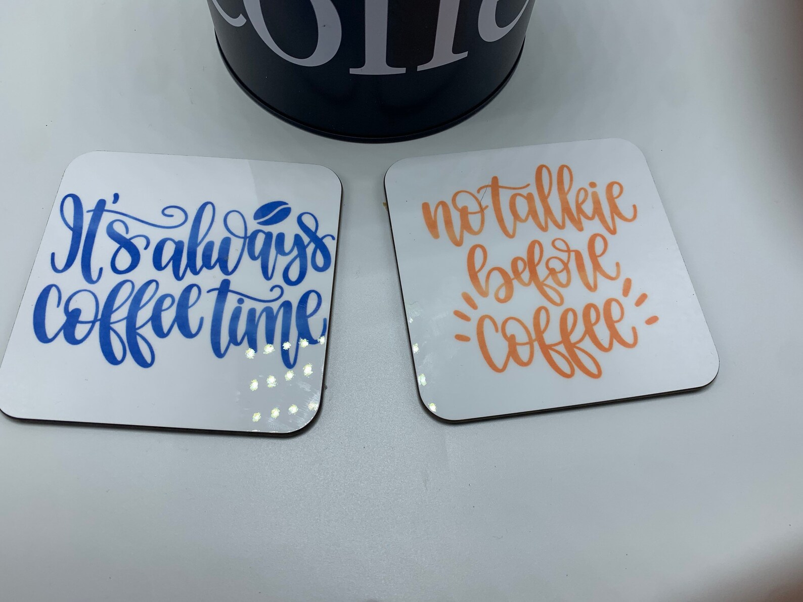 Coffee Themed Sublimation Coasters, Set of 2 - Etsy.de