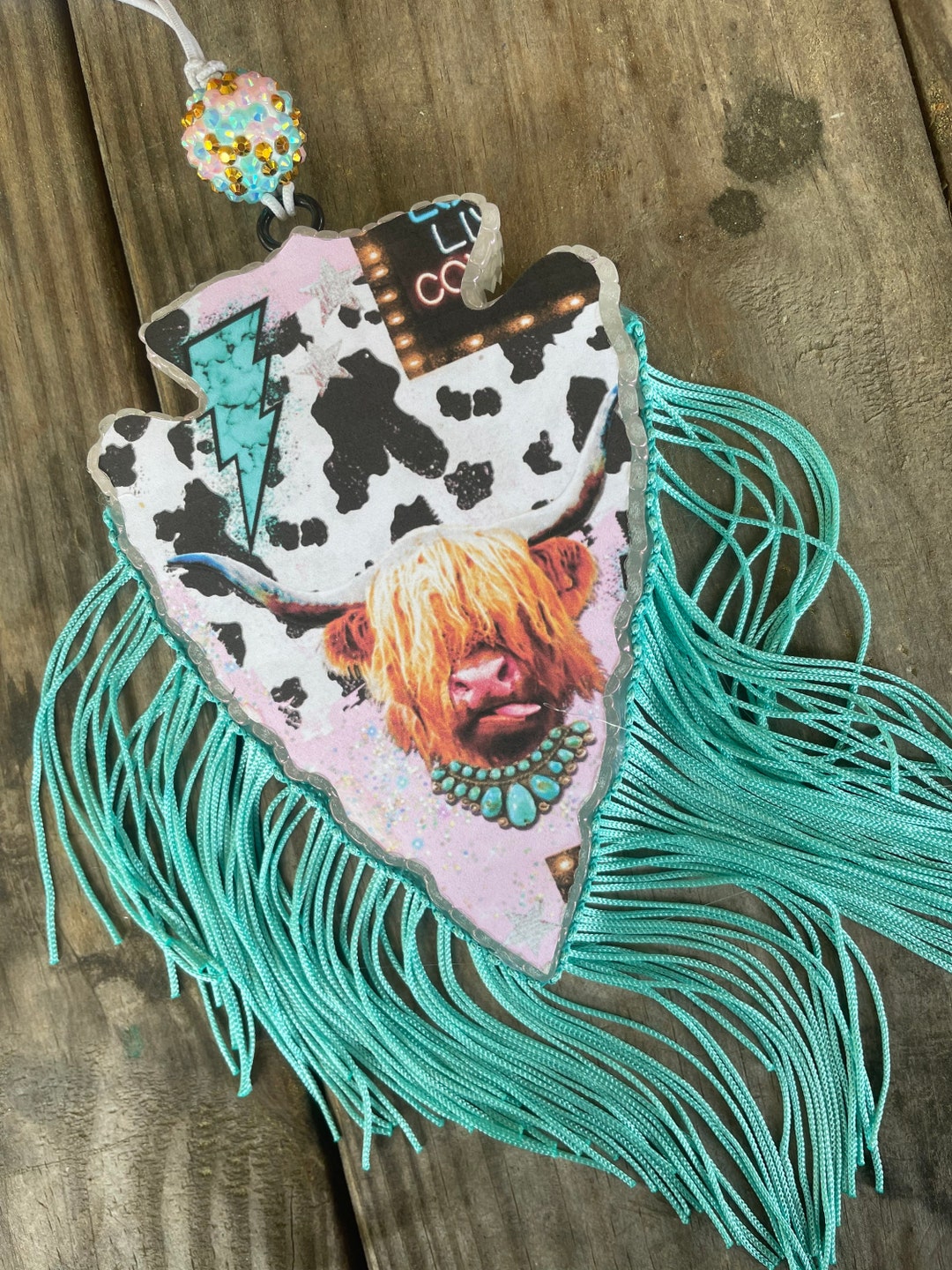 Highland Cow Arrowhead Car Freshie - Etsy