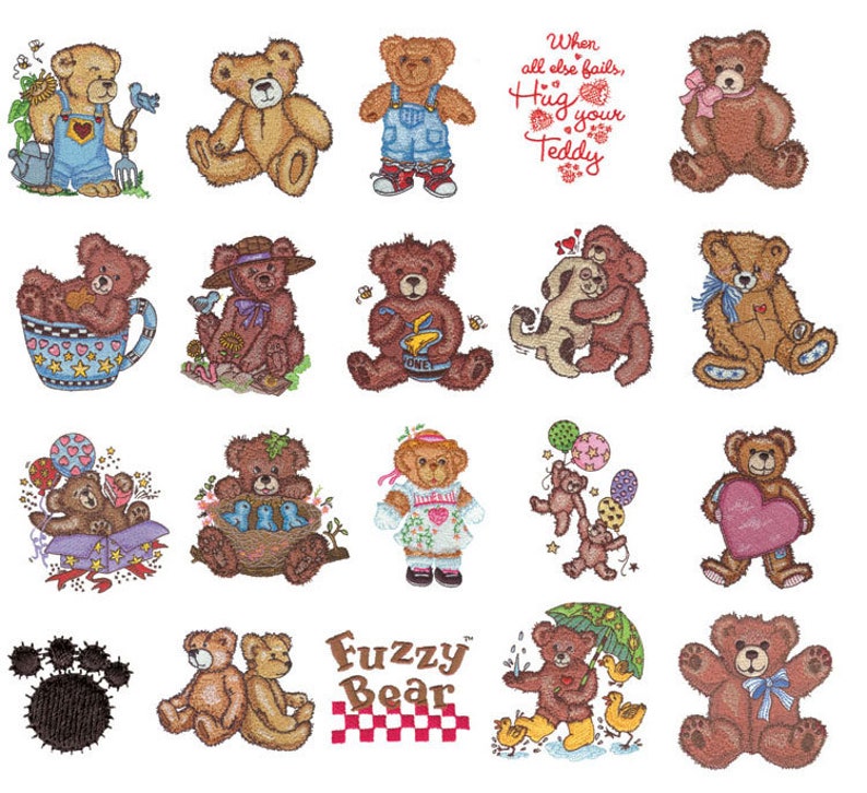 PES Machine Embroidery Designs Teddy Bear Collection Digital Download ...