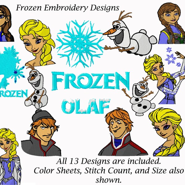 Frozen Embroidery - Etsy