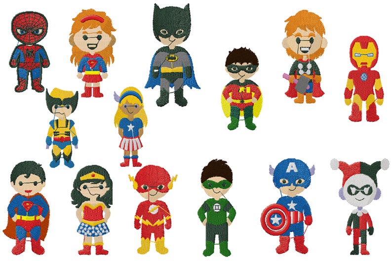 PES Machine Embroidery Designs Super Heroes Collection Digital Download ...