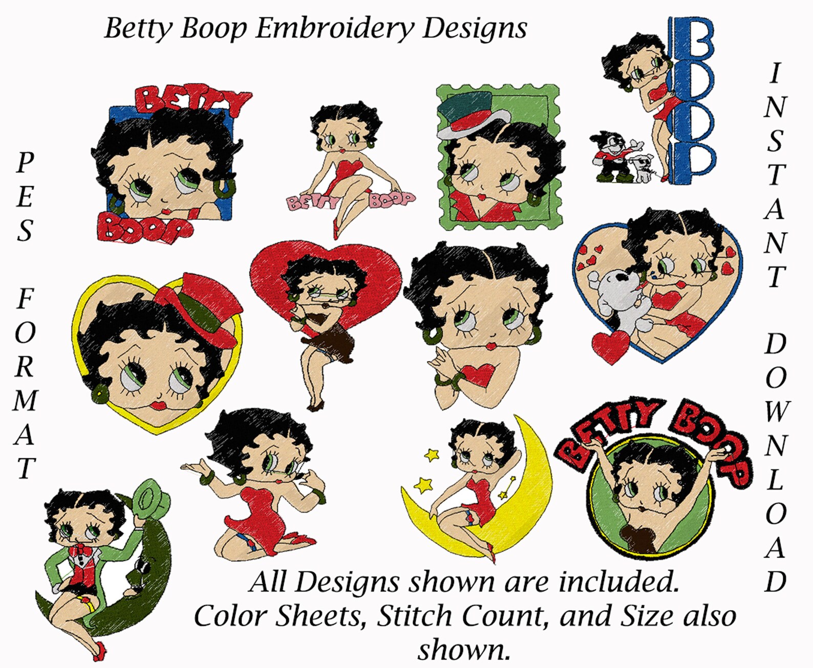 PES Machine Embroidery Designs Betty Collection Digital Download ...