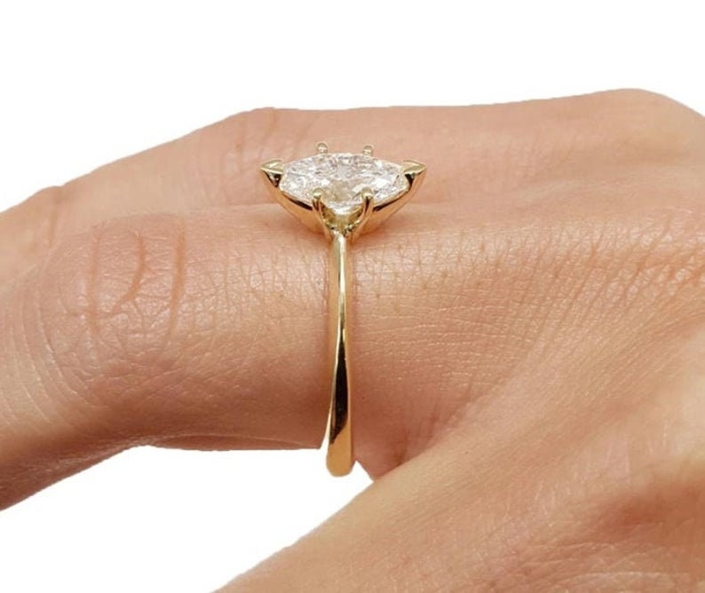 Marquise Solitaire Engagement Ring 1.00 CT Marquise Cut | Etsy