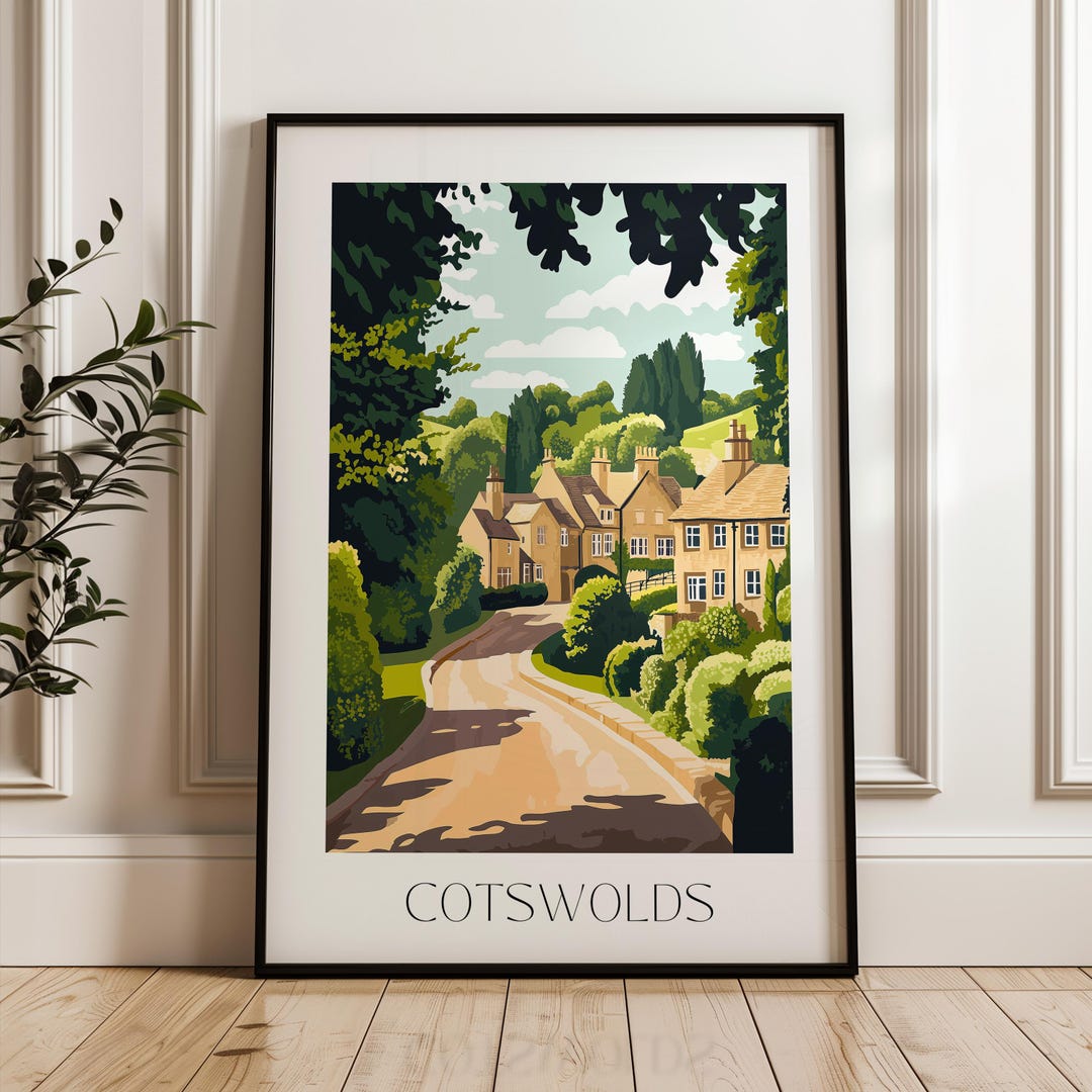 Cotswolds Art Print - Cotswolds Print, Cotswolds Travel Print ...