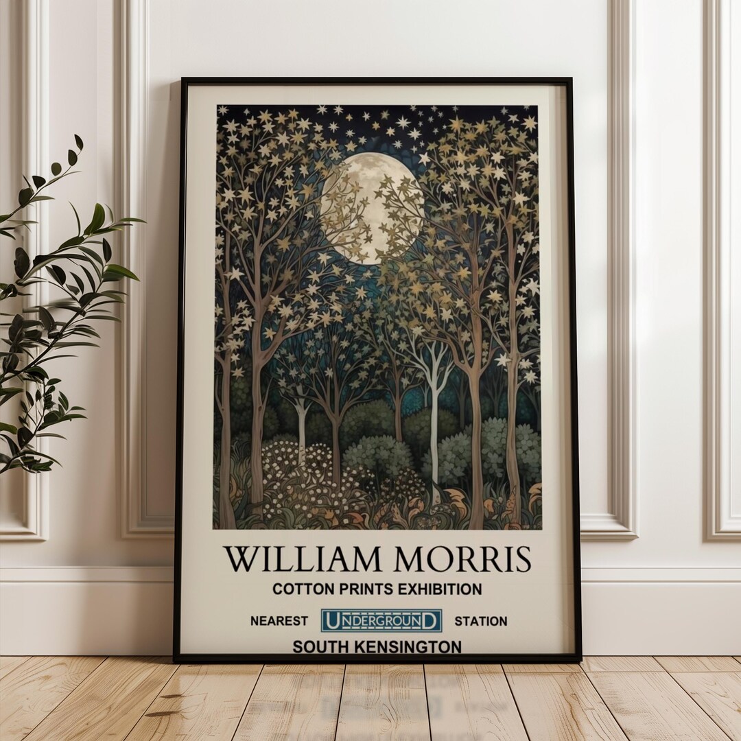 William Morris Moon Over Forest Art Print - Dark Night Forest Art Print ...