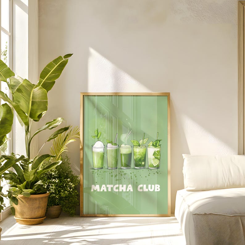 Matcha Club Art Print - Matcha Art Print, Matcha Tea Art Print, Matcha ...