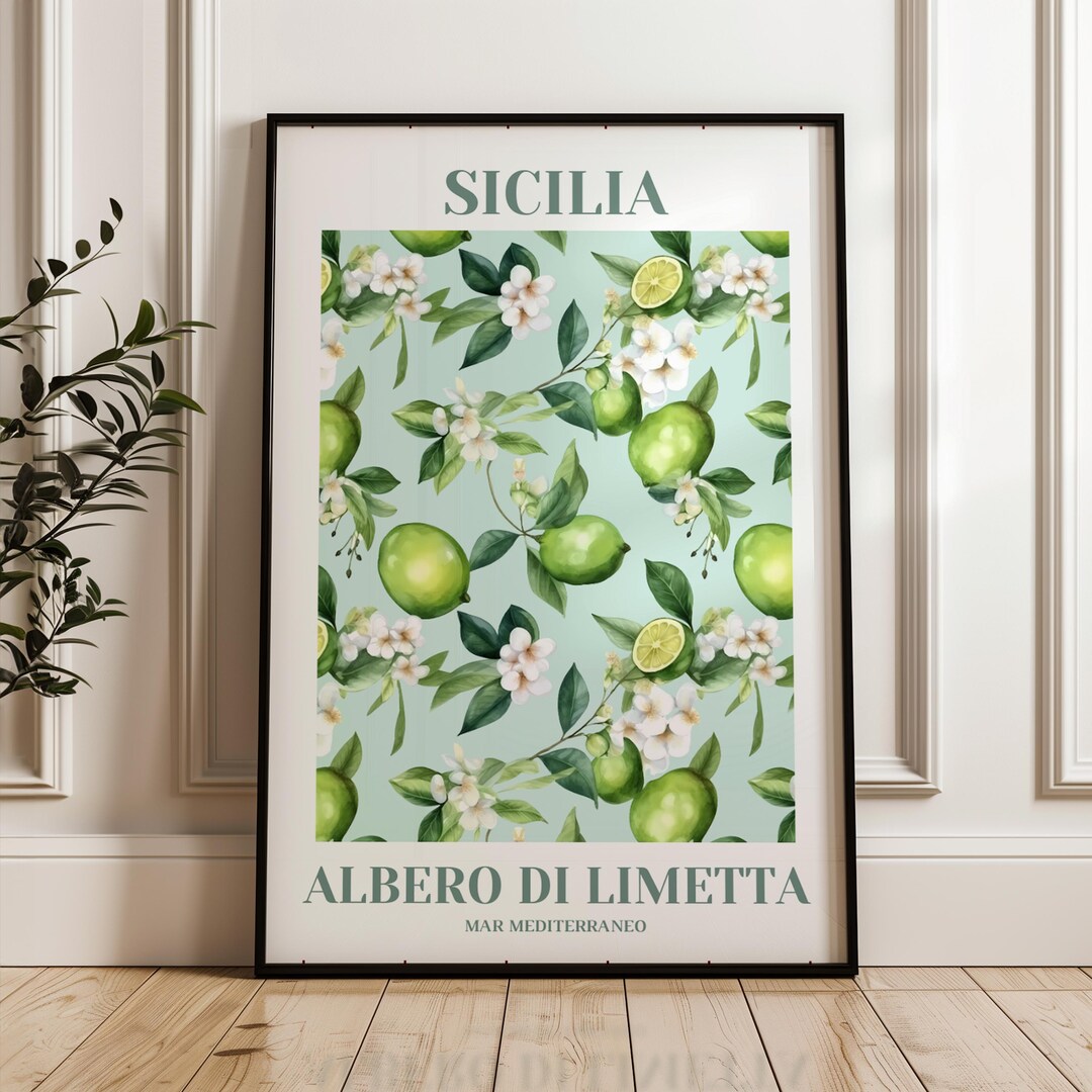 Lime Kitchen Art Print - Italian Lime Art Print, Italian Lime Wall Art ...