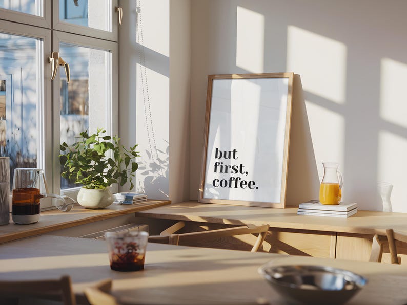 But First Coffee Art Print - Coffee Wall Art, Kitchen Wall Art, Kitchen ...