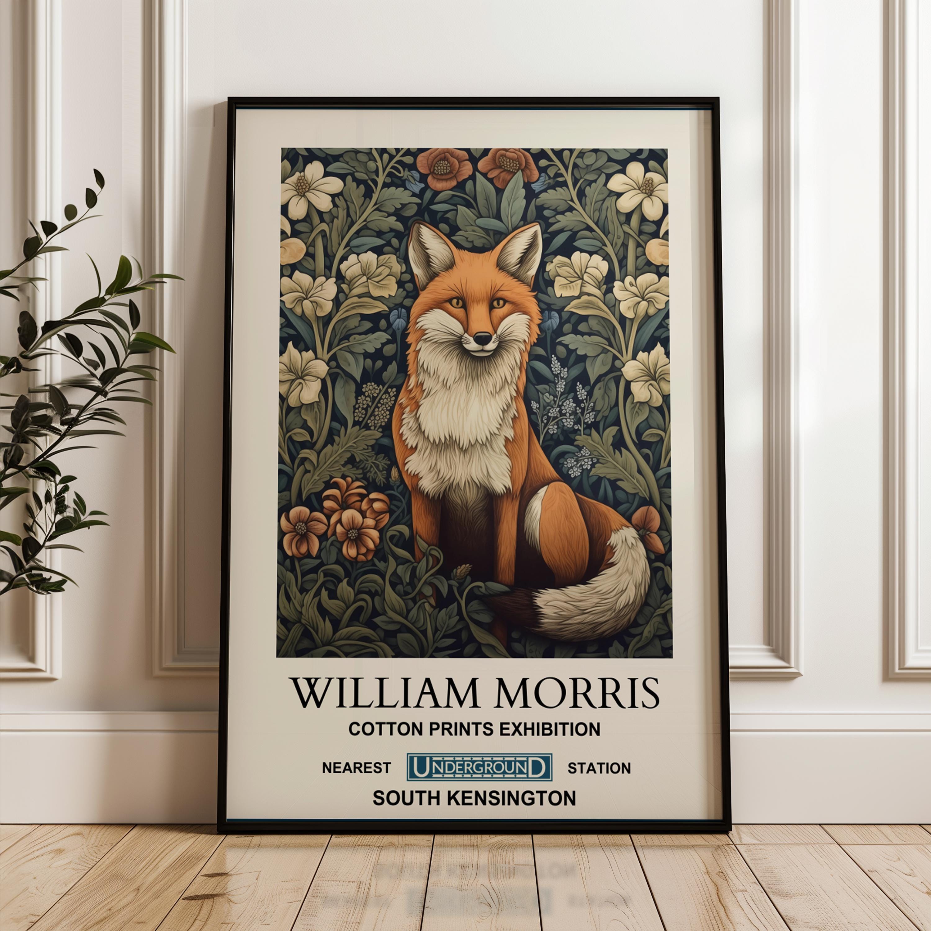 William Morris Fox Art Print - William Morris Animal Print, Vintage ...