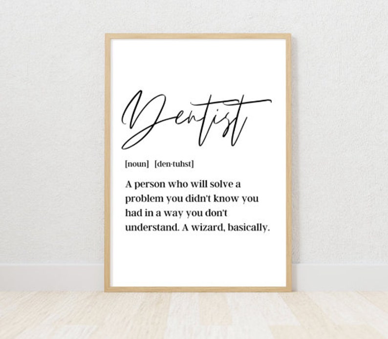 Dentist Wall Art Dental Practice Decoration, Dentist Graduation Gift ...