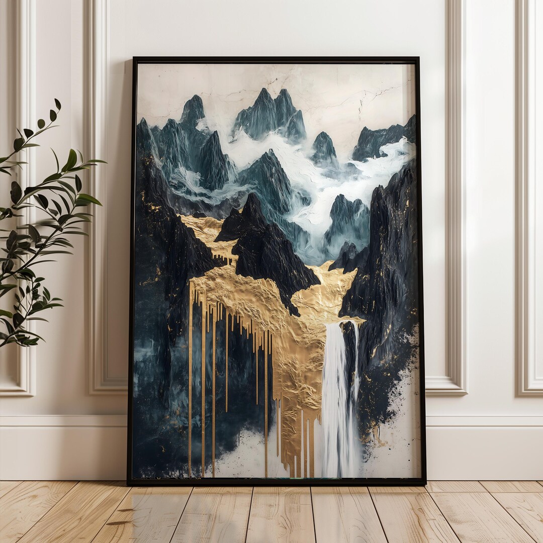 Japanese Waterfall Art Print - Hokusai Ukiyo-e Prints, Nature Art Print ...