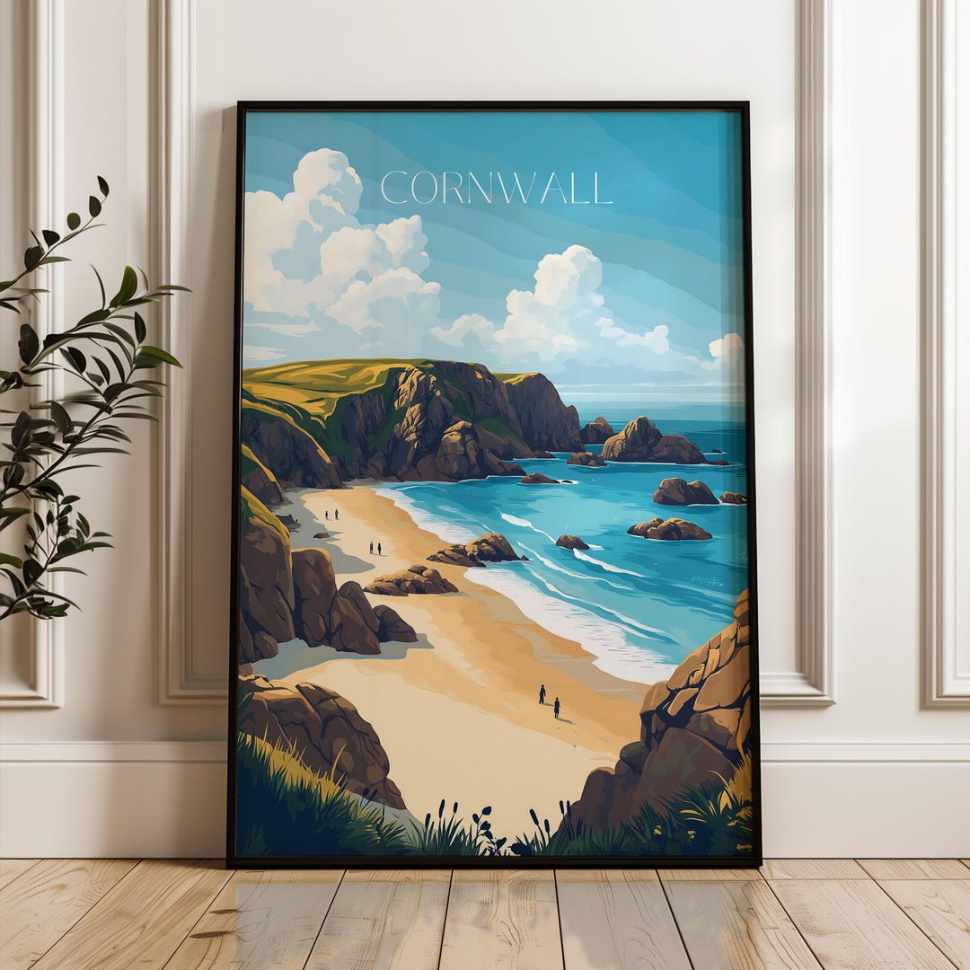 Cornwall Travel Print - Cornwall Beach Print, Cornwall Art Print ...