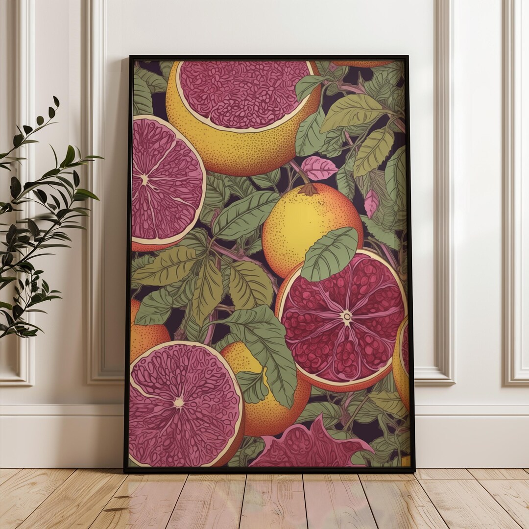 Grapefruit Art Print - Fruit Art Print, Fruit Wall Art, Grapefruit Wall ...