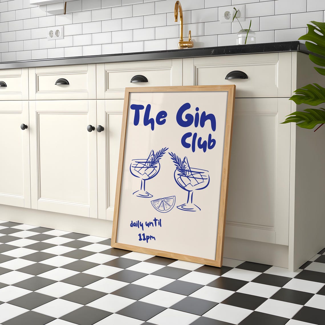 The Gin Club Art Print - Kitchen Art Print, Kitchen Wall Art, Kitchen ...
