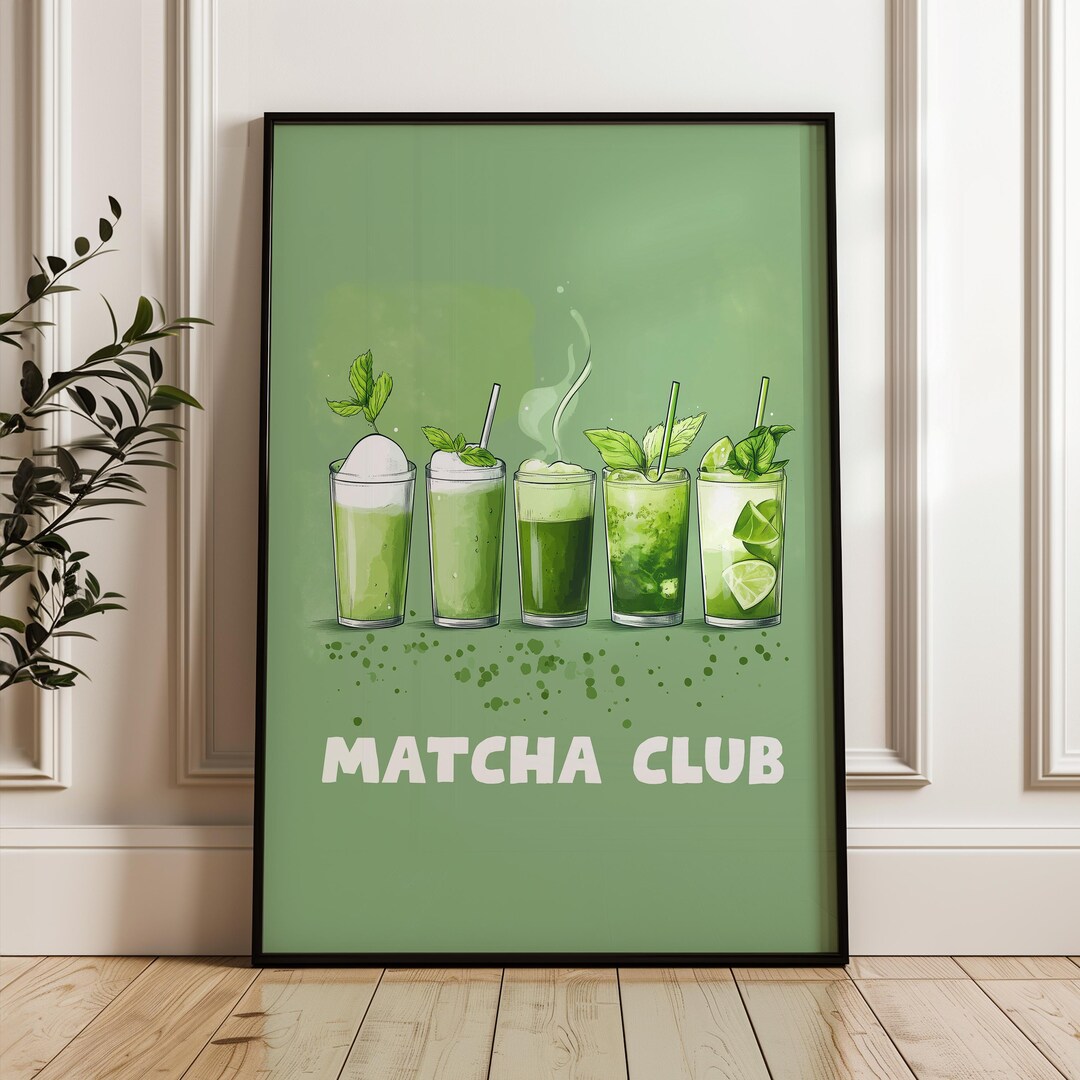 Matcha Club Art Print - Matcha Art Print, Matcha Tea Art Print, Matcha ...