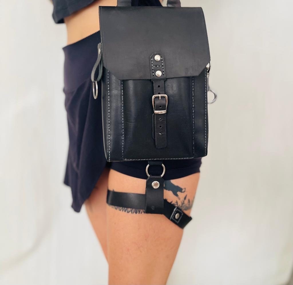 Leather Biker Leg Bag, Leg Holster, Drop Leg Bag, Thigh Holster, - Etsy