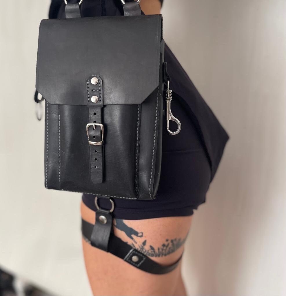 Leather Biker Leg Bag, Leg Holster, Drop Leg Bag, Thigh Holster, - Etsy