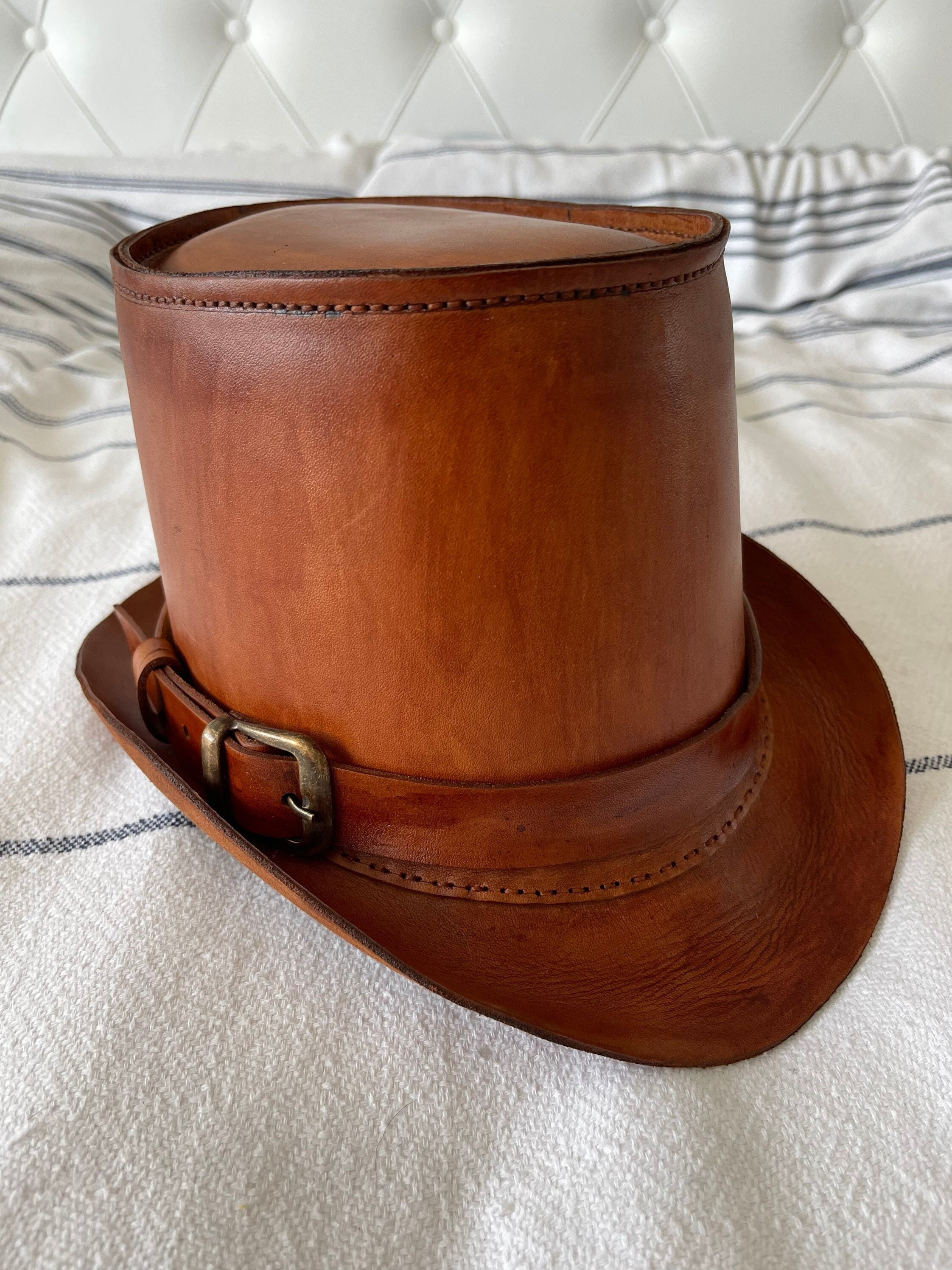 Handmade Leather Top Hat - Etsy