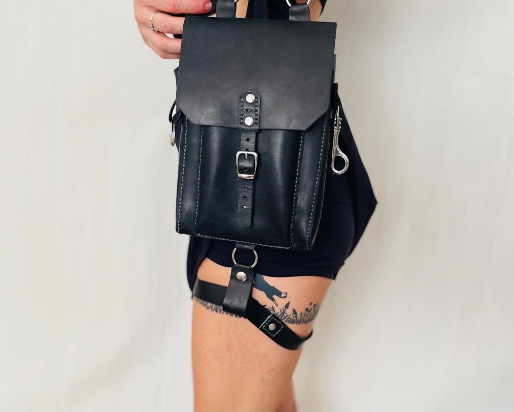 Leather Biker Leg Bag, Leg Holster, Drop Leg Bag, Thigh Holster, - Etsy