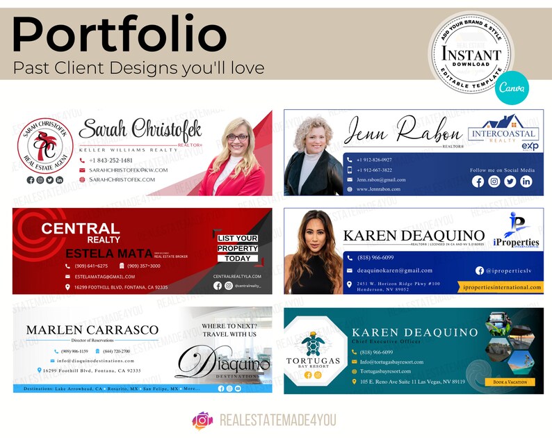 Email Signature V3, Editable in Canva, Custom Gmail Signature, Real ...