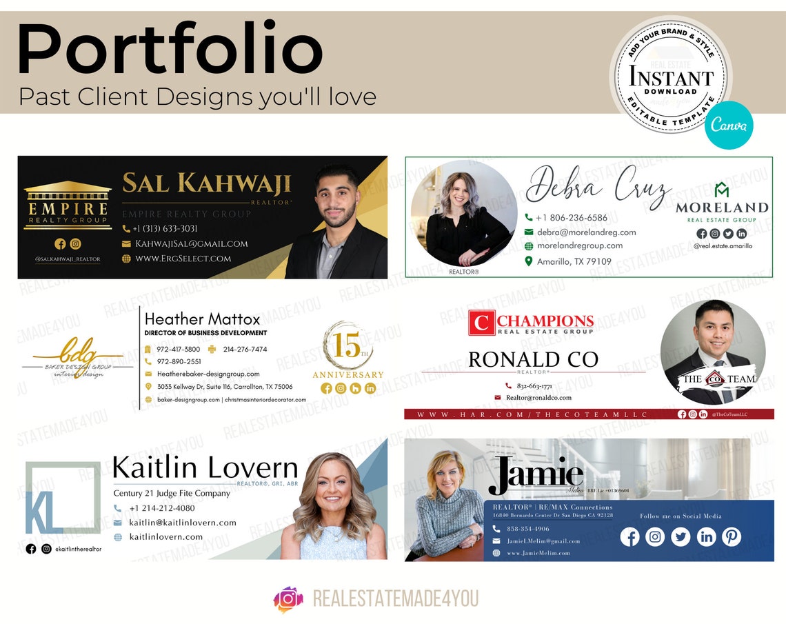 Email Signature V5 Editable in Canva Custom Gmail Signature - Etsy