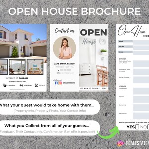 Real Estate Open House Brochure W/ Tear Out Card, Real Estate Template ...