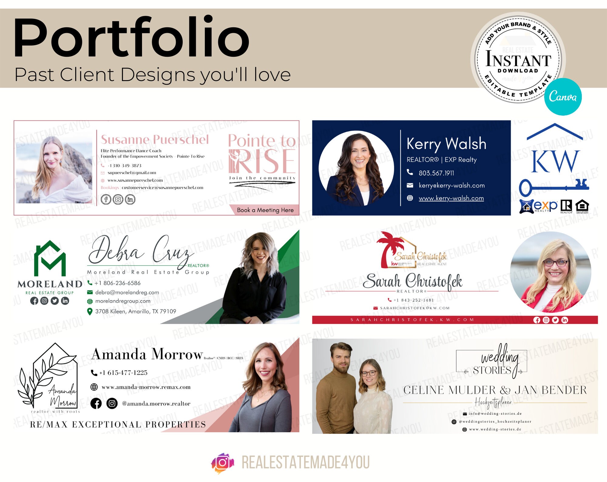 Email Signature V4, Editable in Canva, Custom Gmail Signature, Real ...