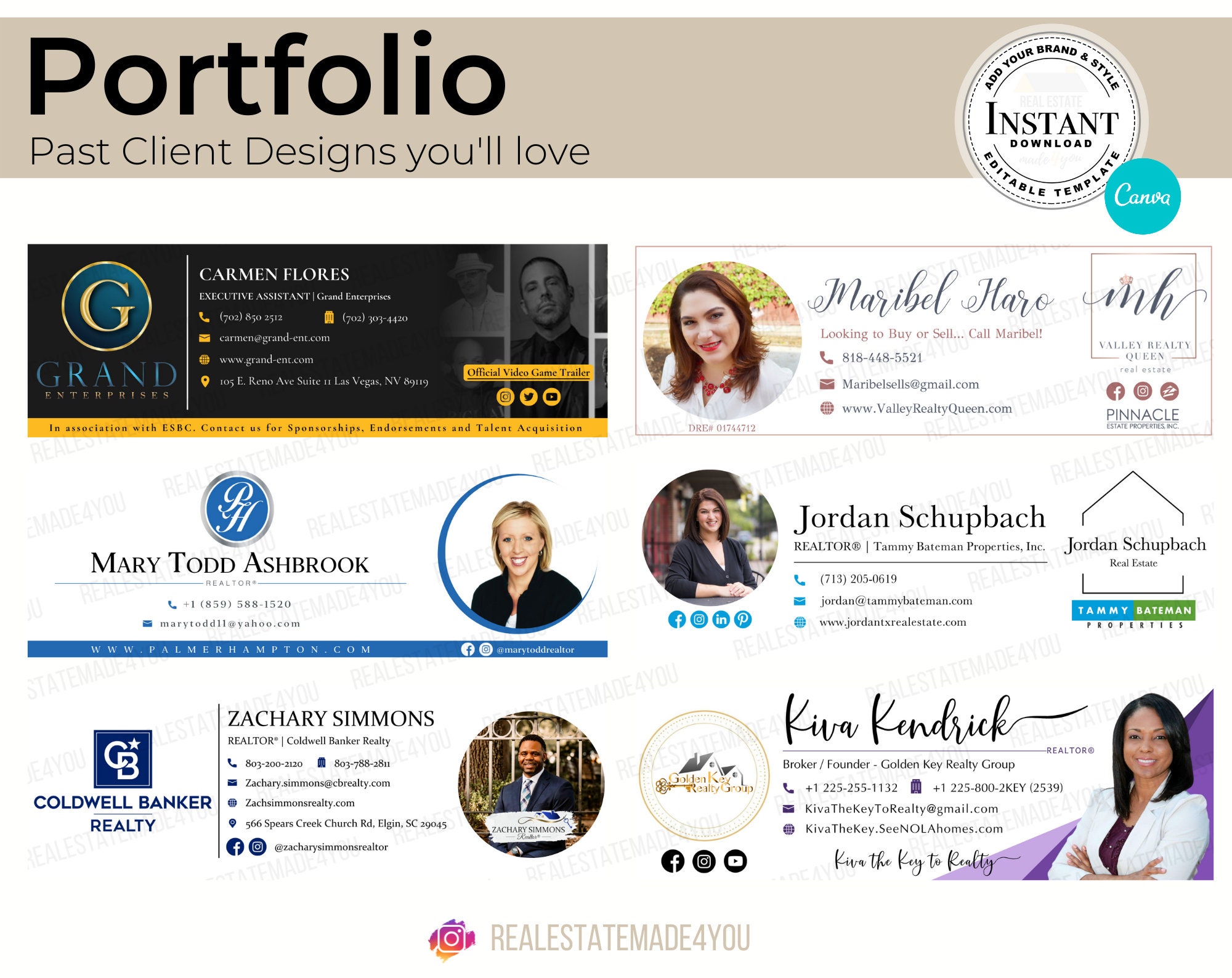Email Signature V3, Editable in Canva, Custom Gmail Signature, Real ...