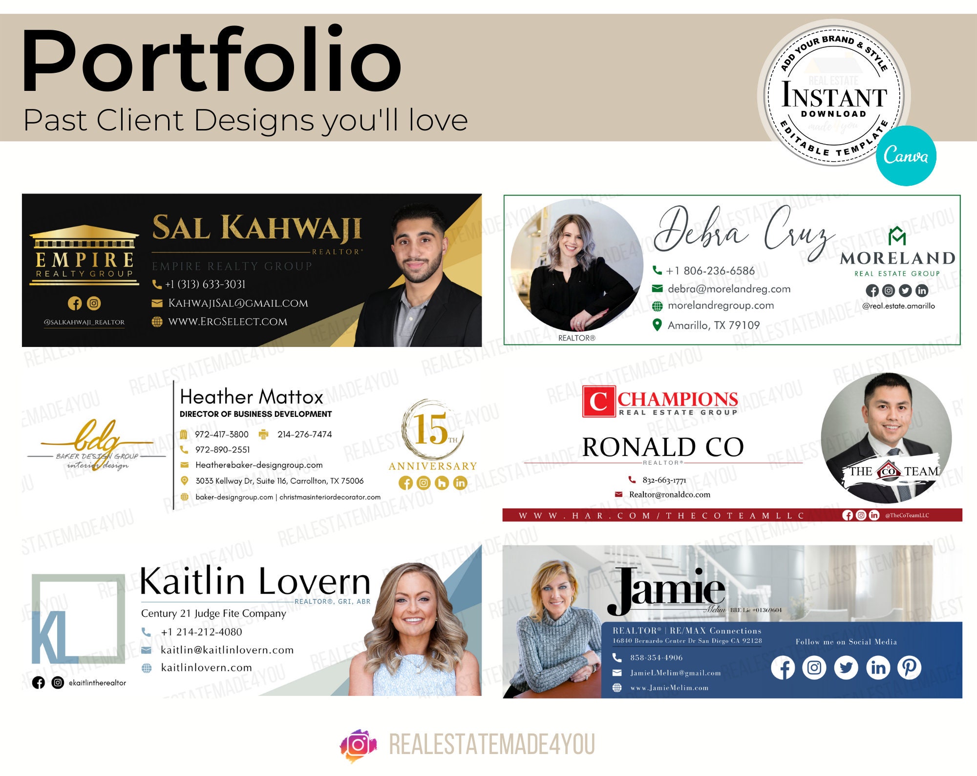 Email Signature V3, Editable in Canva, Custom Gmail Signature, Real ...