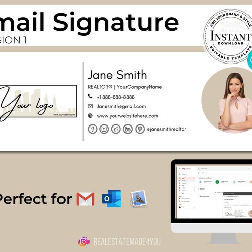 Email Signature Editable in Canva Custom Gmail Signature - Etsy Email Signature Editable in Canva Custom Gmail Signature - Etsy