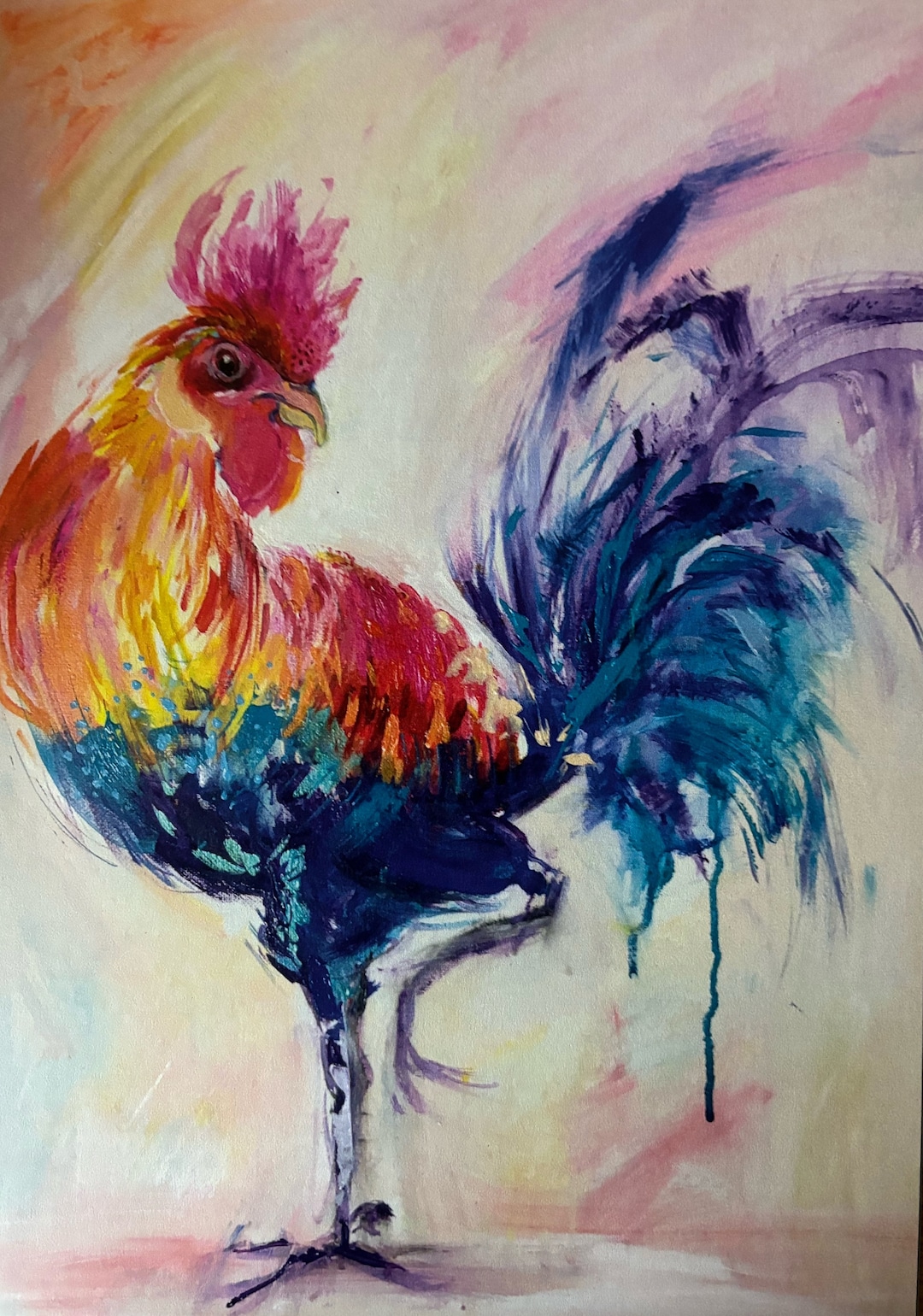 Cockerel Print of an Original Painting - Etsy