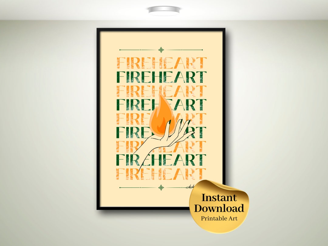 Fireheart Art Print Digital Download Bookish Art Boho Print - Etsy