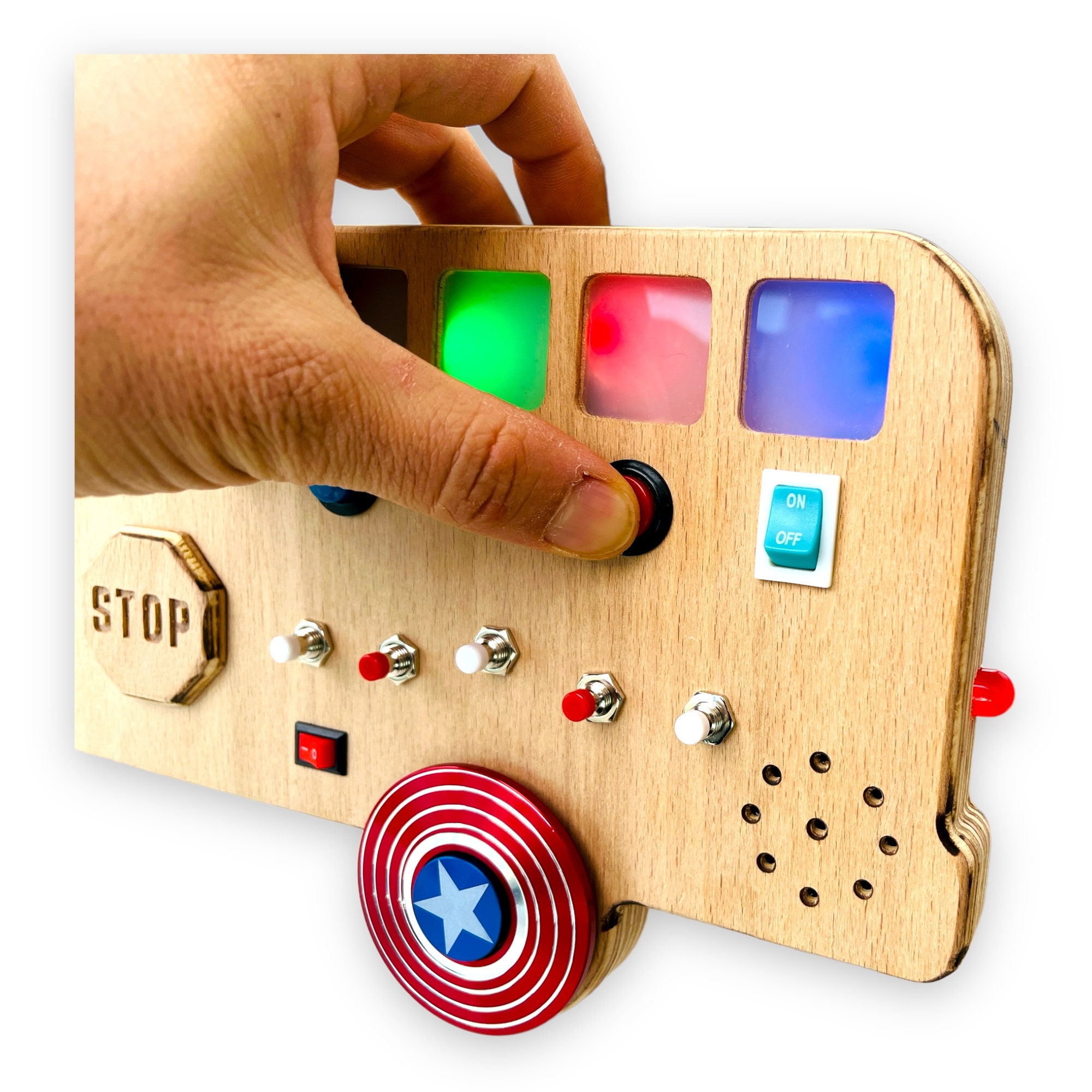 Cocomelon School Bus Handmade Wooden Busyboard With Button - Etsy