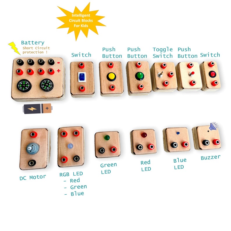 Circuit Blocks for Smart Kids Physics Electricity Board Logic - Etsy