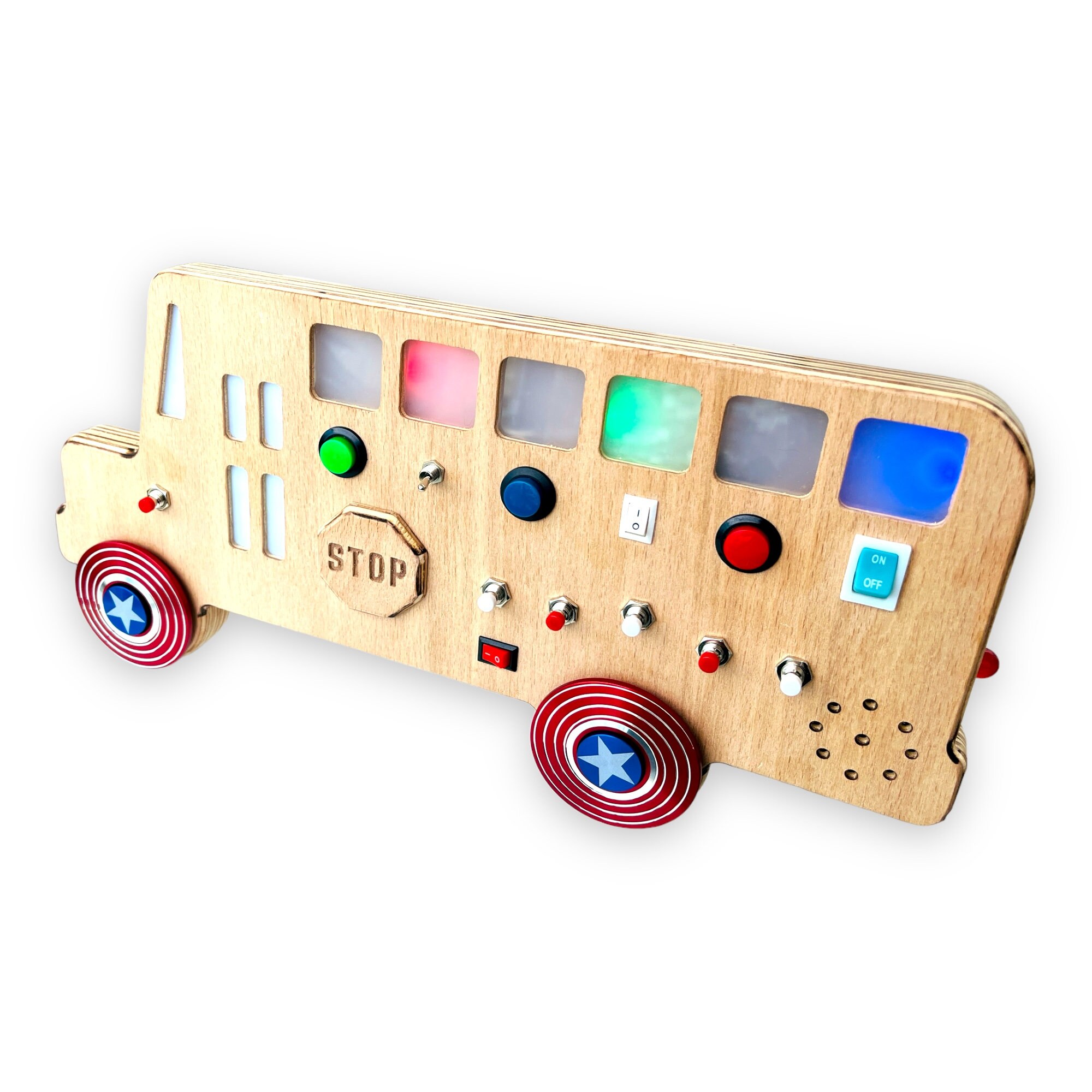 Cocomelon School Bus Handmade Wooden Busyboard With Button - Etsy