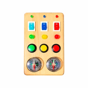 Montessori Busy Board: Toddler Sensory Toy With LED Lights, Compass ...