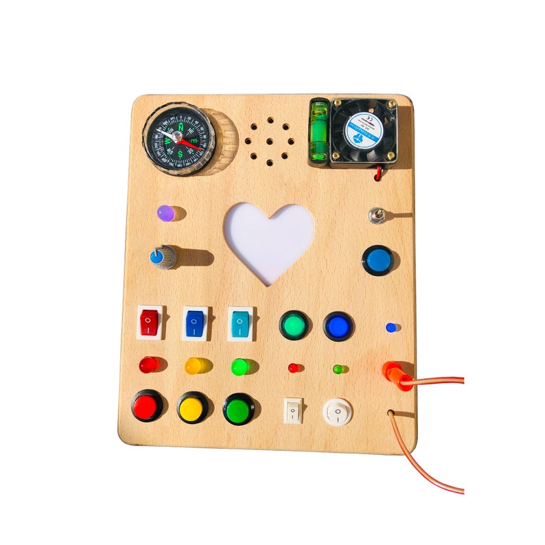 Montessori Baby Busy Board: LED Light, Sound, Compass Travel Toy - Etsy