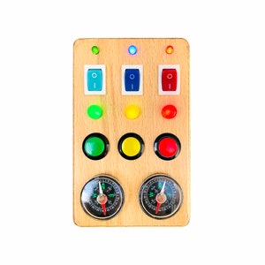 Montessori Busy Board: Toddler Sensory Toy With LED Lights, Compass ...