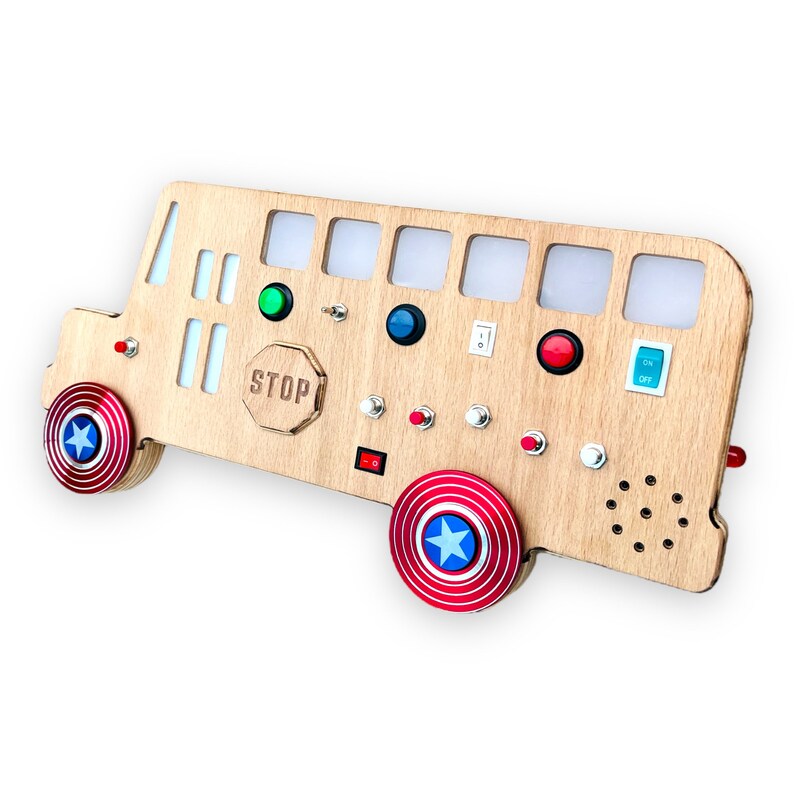 Cocomelon School Bus Handmade Wooden Busyboard With Button - Etsy