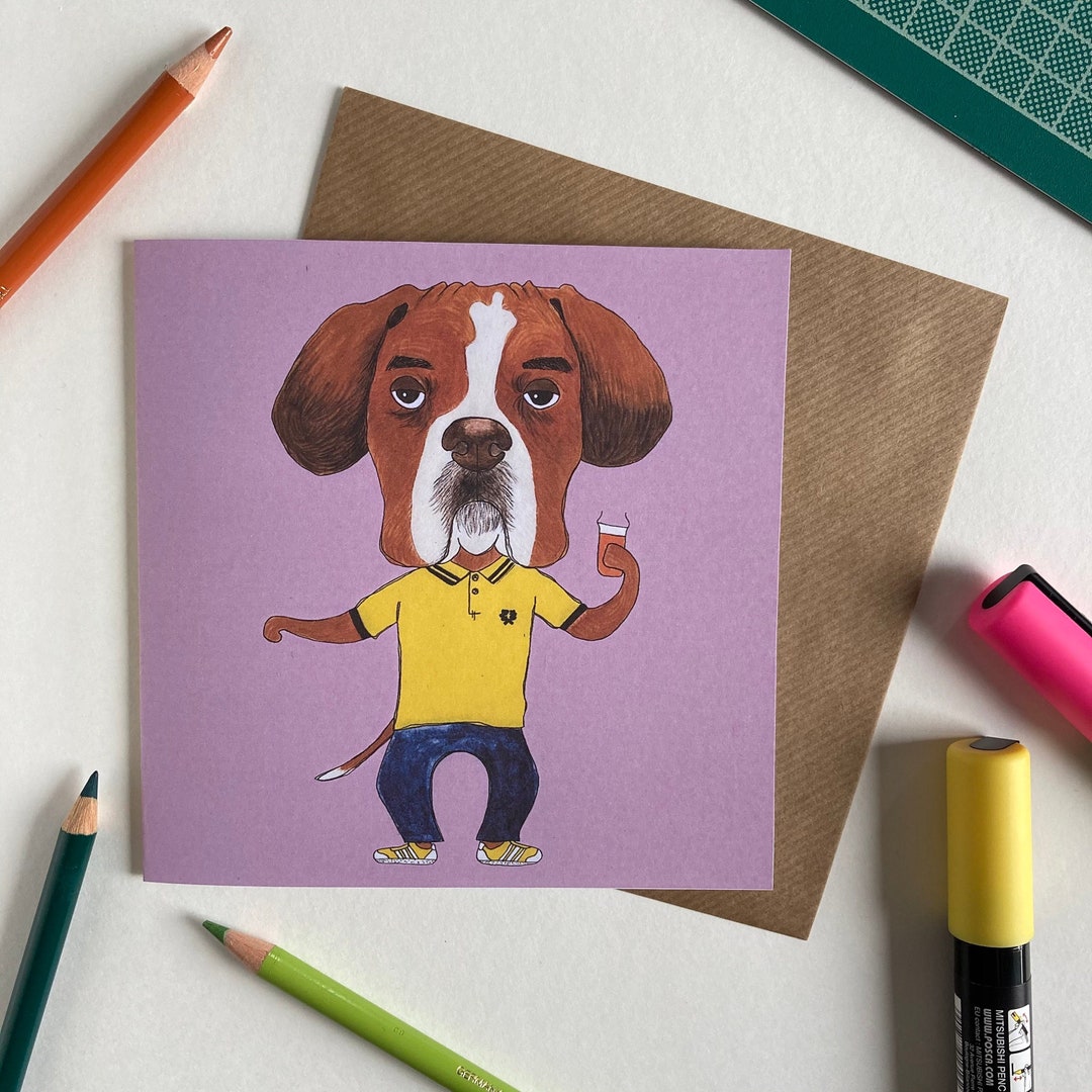 Boxer Dog Greetings Card: Blank Inside, Recycled Card - Etsy
