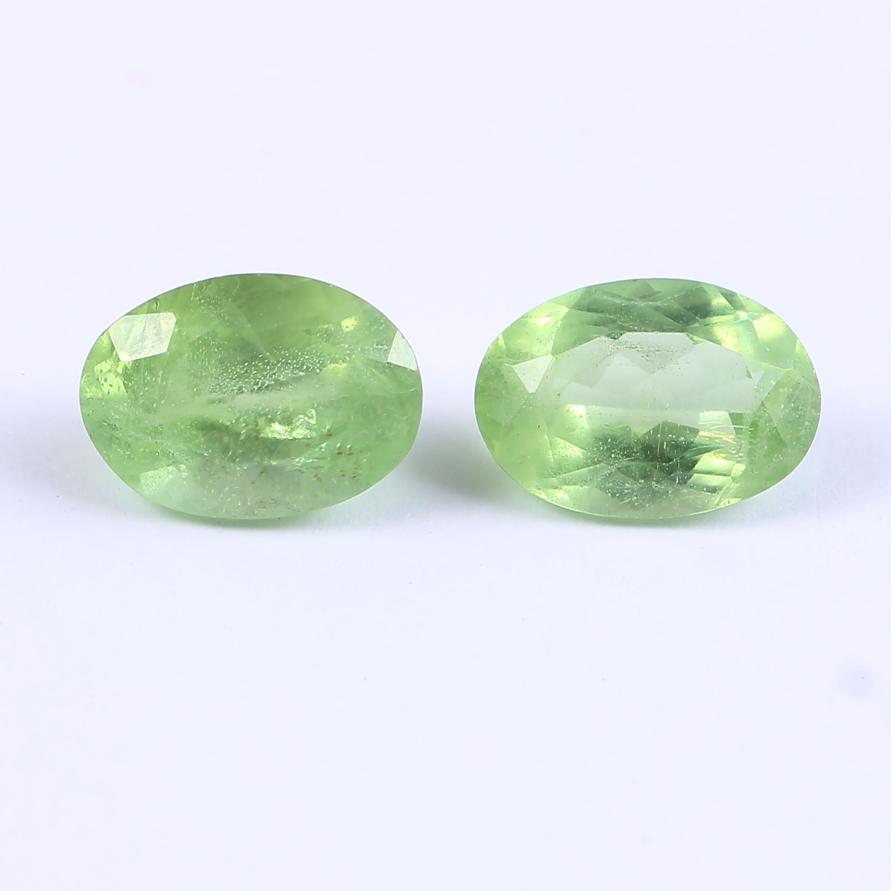 Natural Faceted Peridot Gemstone 2 pcs pair Shape Oval | Etsy