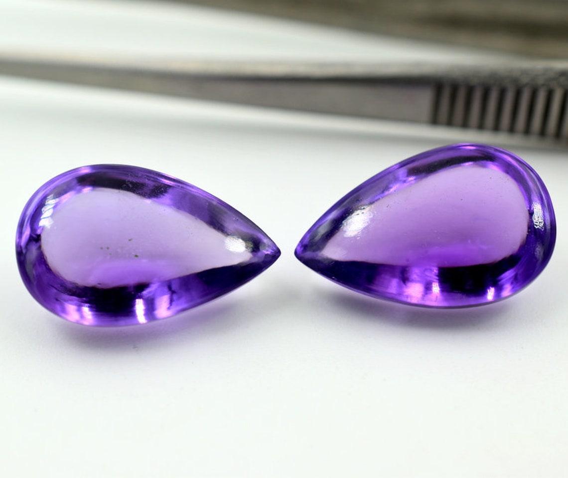 Natural Amethyst Sugarloaf Gemstone 2piece pair Top Quality | Etsy