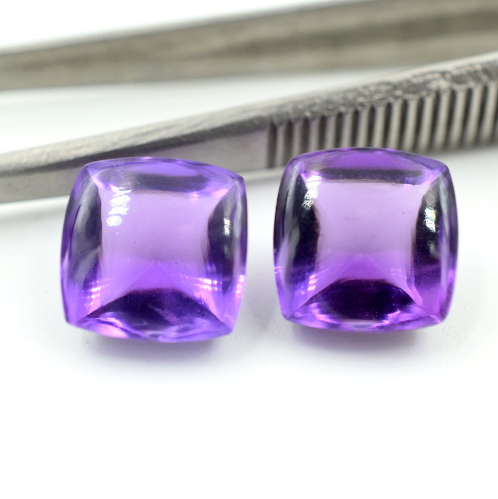 Natural Amethyst Sugarloaf Gemstone 2piece Pair Top Quality for ...