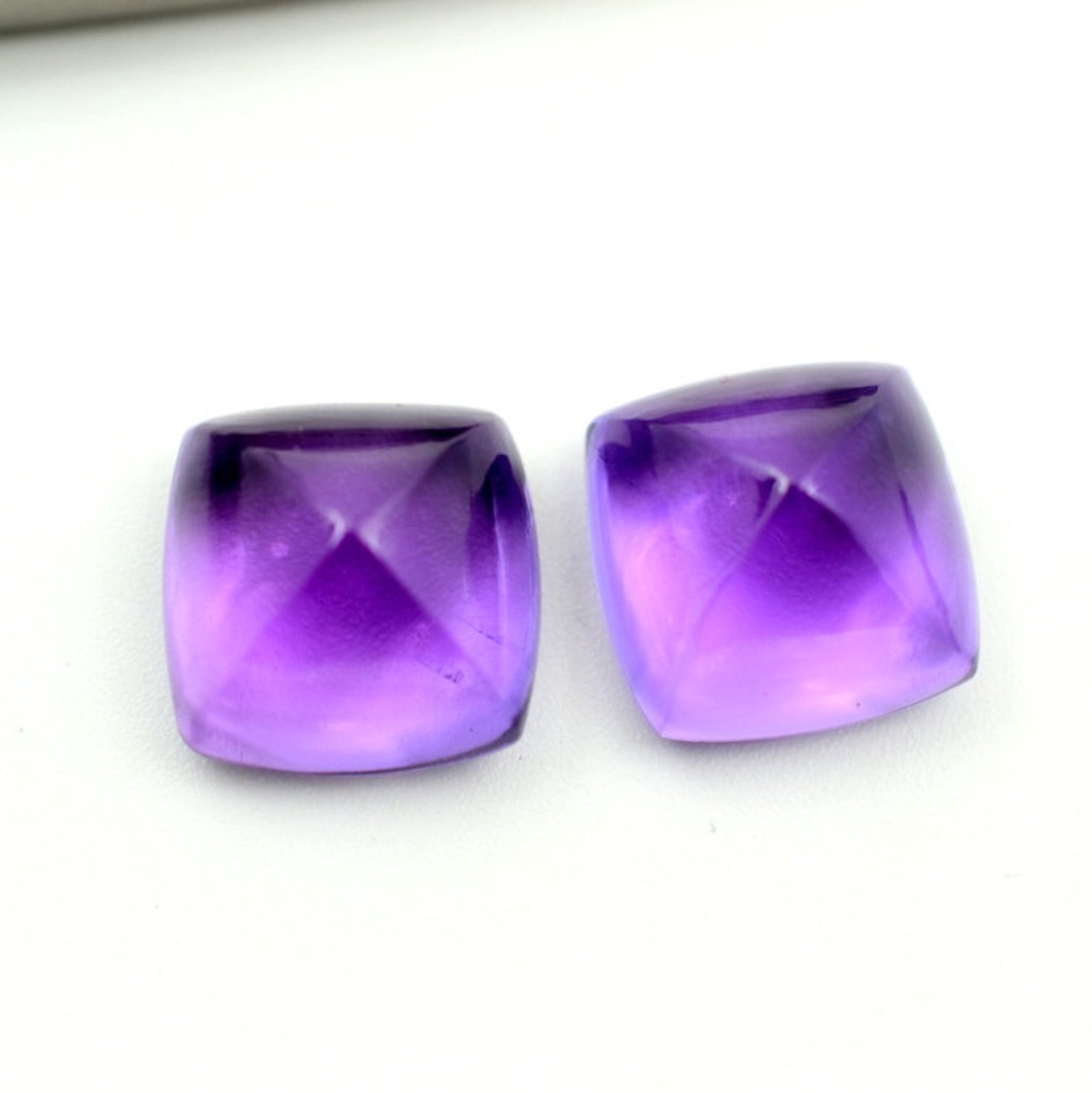 Natural Amethyst Sugarloaf Gemstone 2piece Pair Top Quality for ...
