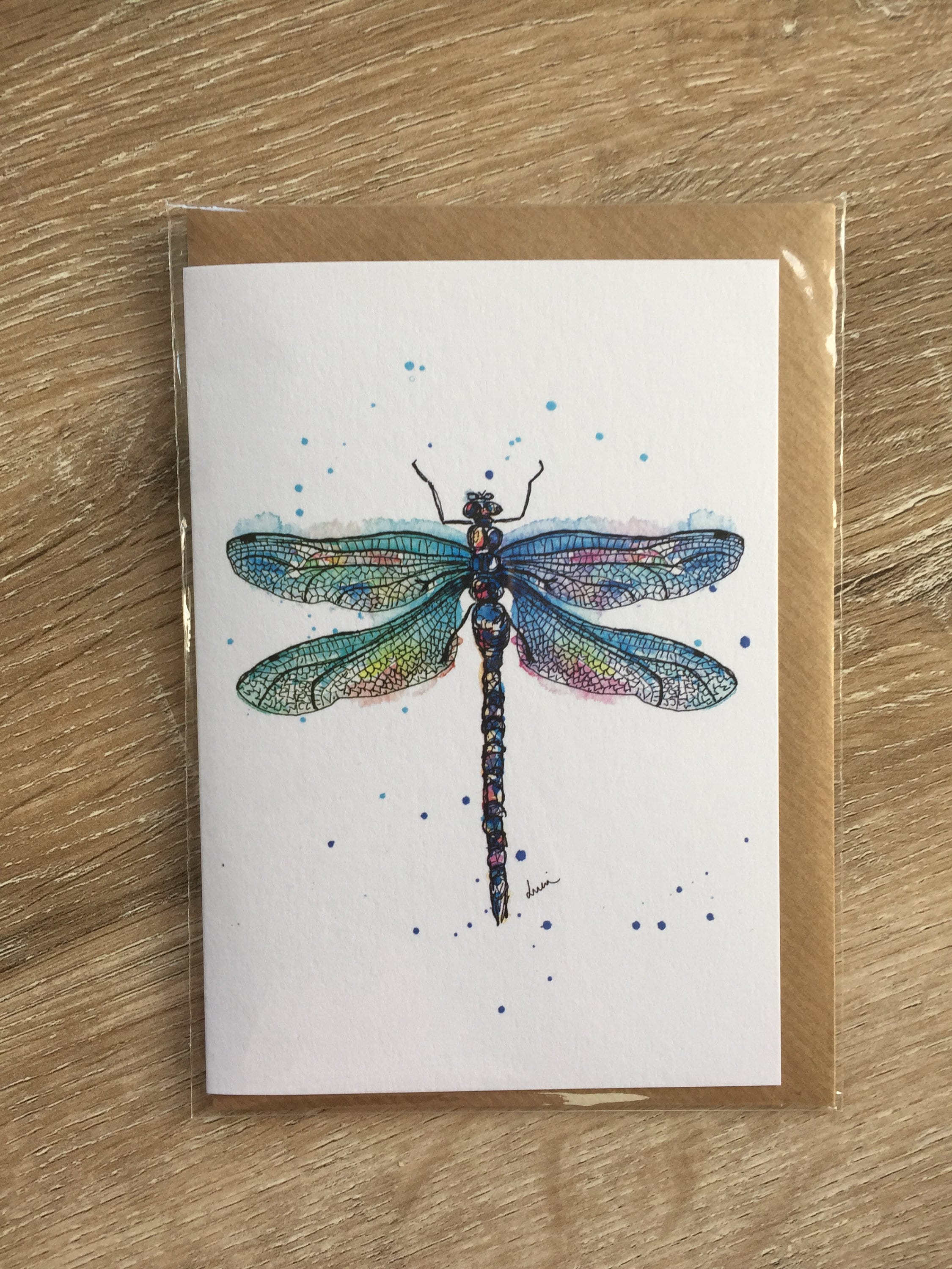 Up, up and Away Beautiful Dragonfly Greeting Card, Handmade ...