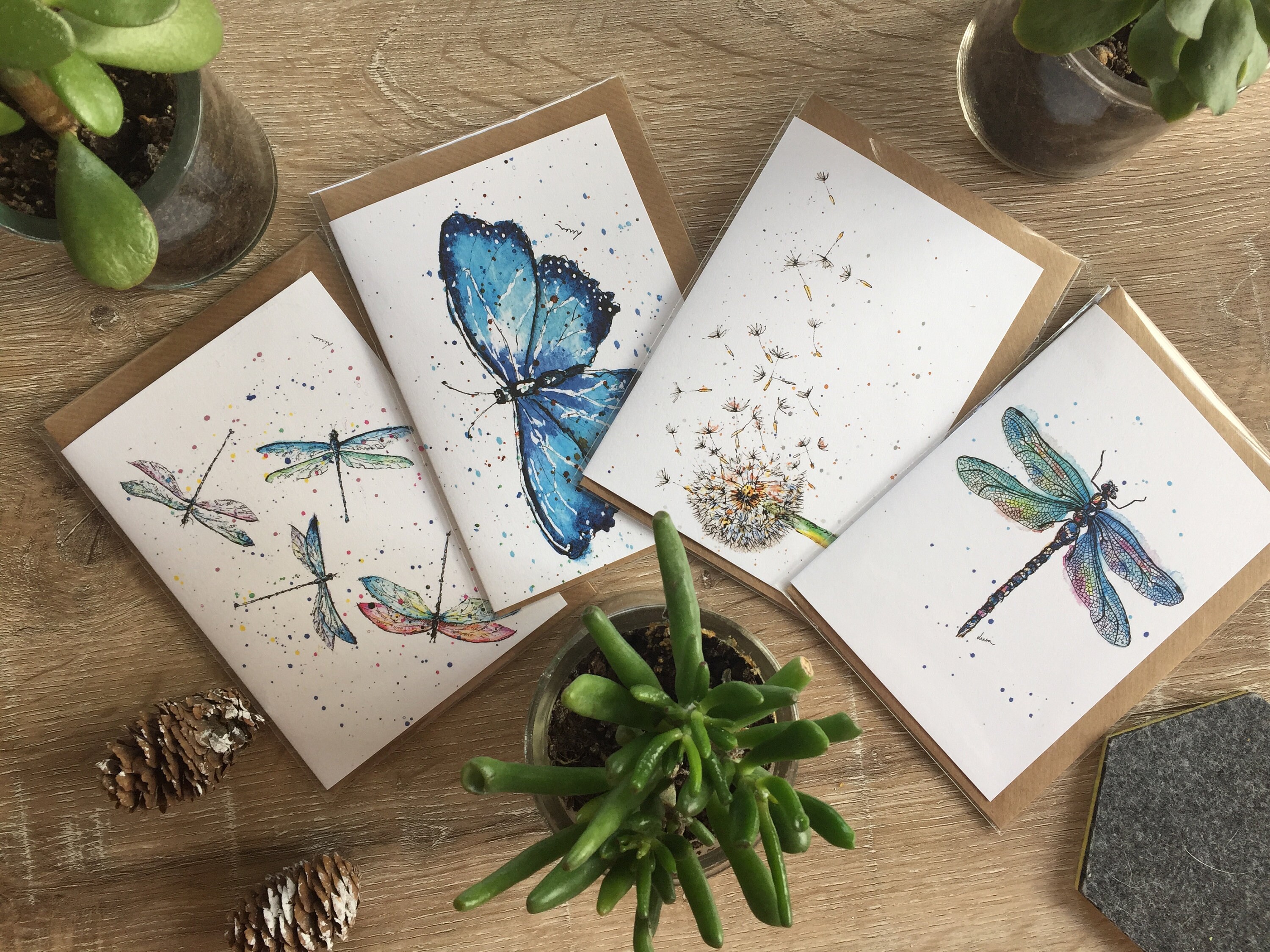 Up, up and Away Beautiful Dragonfly Greeting Card, Handmade ...