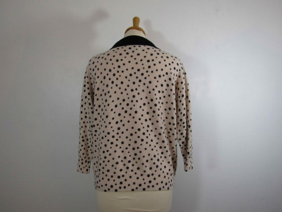 1990s Does 1950s Pin Black Polka Dot Collared Vintage… Gem